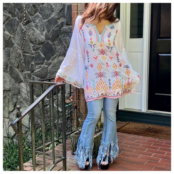 ShopEvelynne | Tops | 8 Boho Embroidered Tunic Top | Poshmark